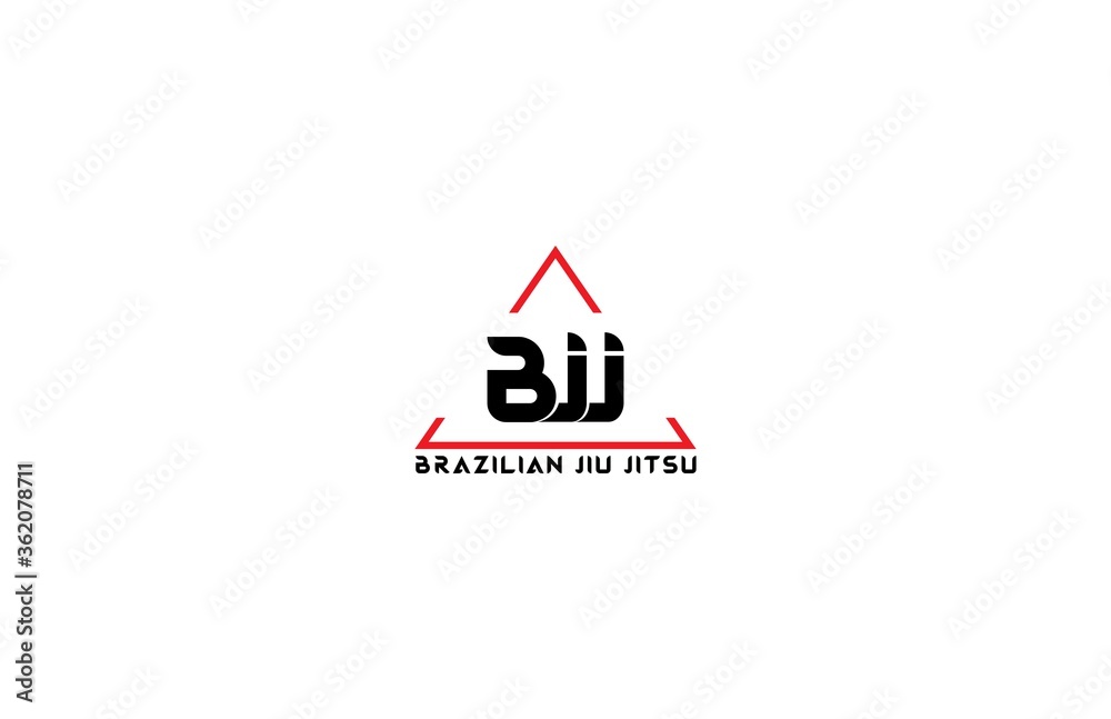 BJJ Brazilian Jiu Jitsu Triangle Line Logo Template Stock Vector ...