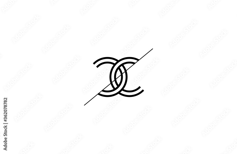 Letter CC with cutting line style vector illustration Stock Vector ...