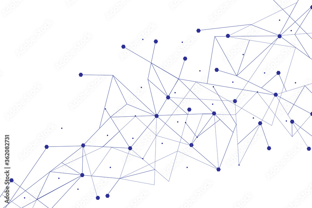 Network abstract connection isolated on white background. Network ...