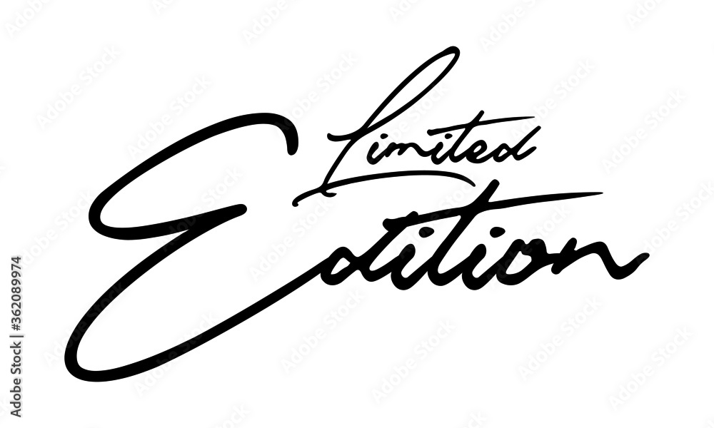 Limited Edition Handwritten Font Calligraphy Black Color Text on White ...