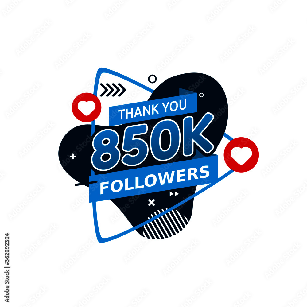 vector graphic of Thank you stickers for 850k followers good for say ...