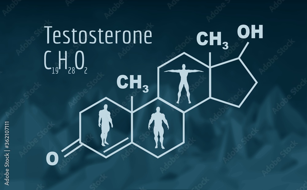Chemical molecular formula hormone testosterone. Infographics ...