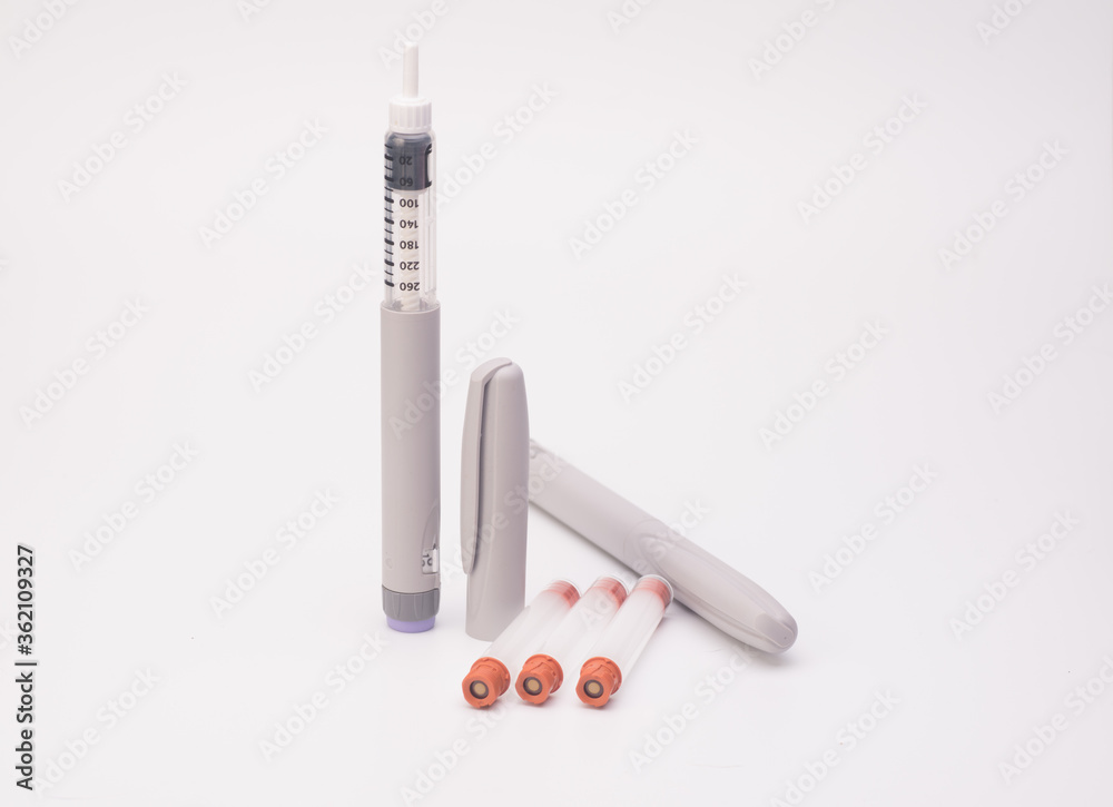 Insulin pen isolated over white Stock Photo | Adobe Stock