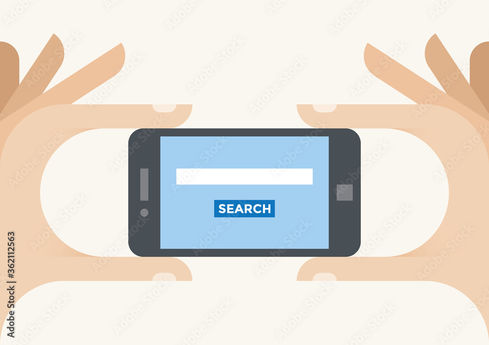 Internet web search page (Google, Bing, Yandex etc.) field and button ...