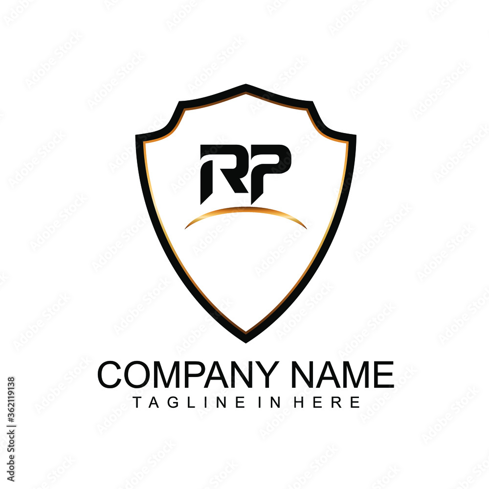 RP Logo monogram with emblem shield design isolated on white background,e-sport logo Stock ...