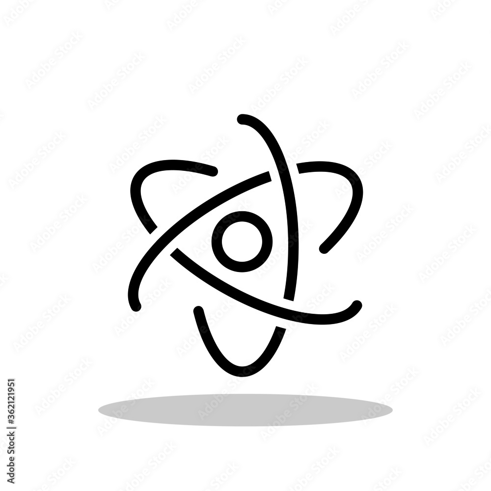 Atom icon in flat style. Chemistry atom symbol for your web site design ...