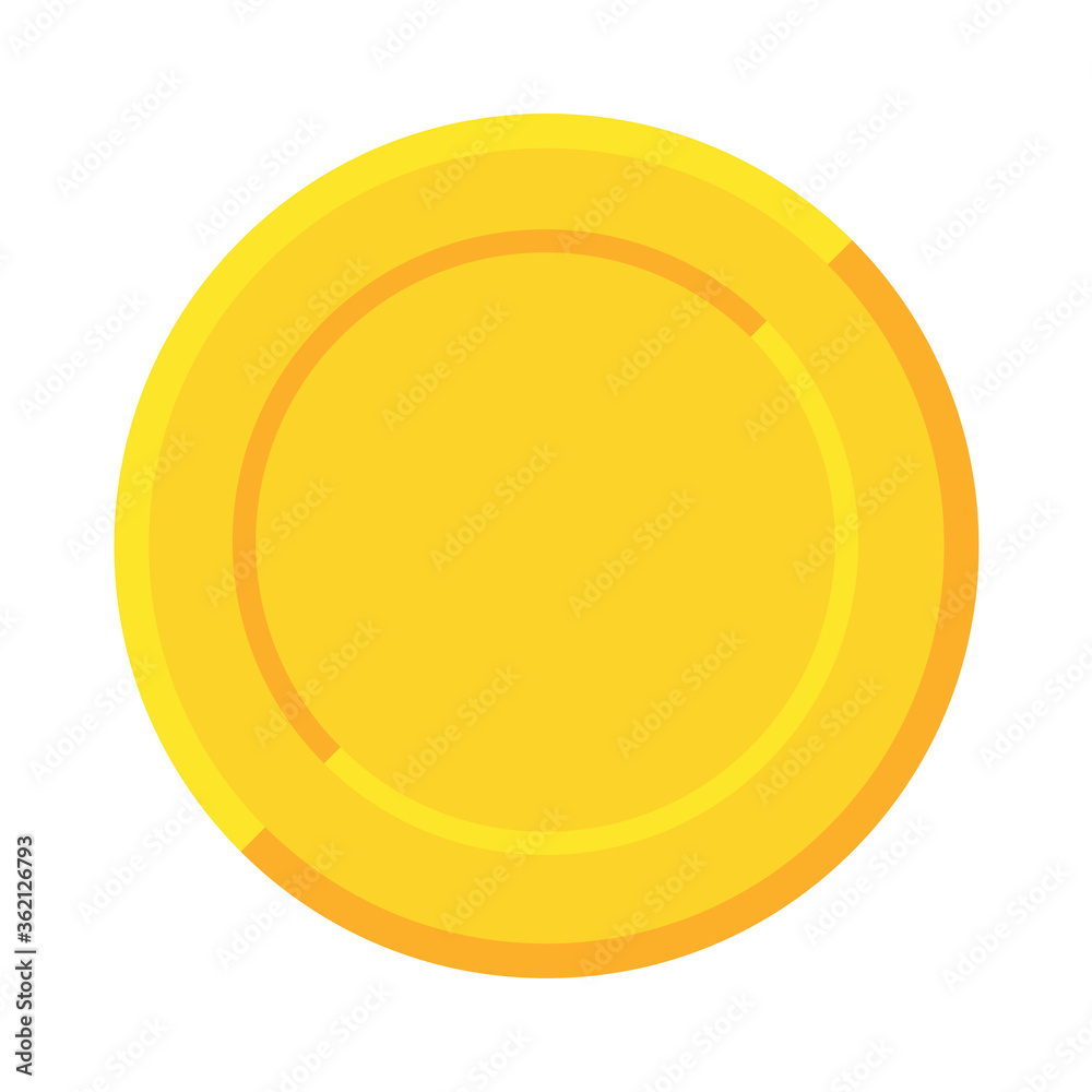 Money coin icon. Flat gold coin vector with currency symbol. isolate on ...