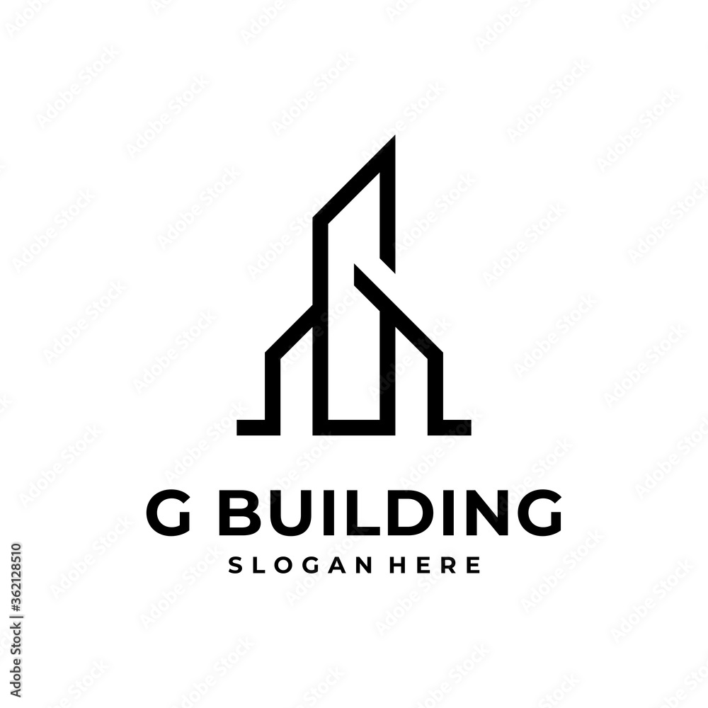 G building logo vector real estate modern simple combinations clean ...