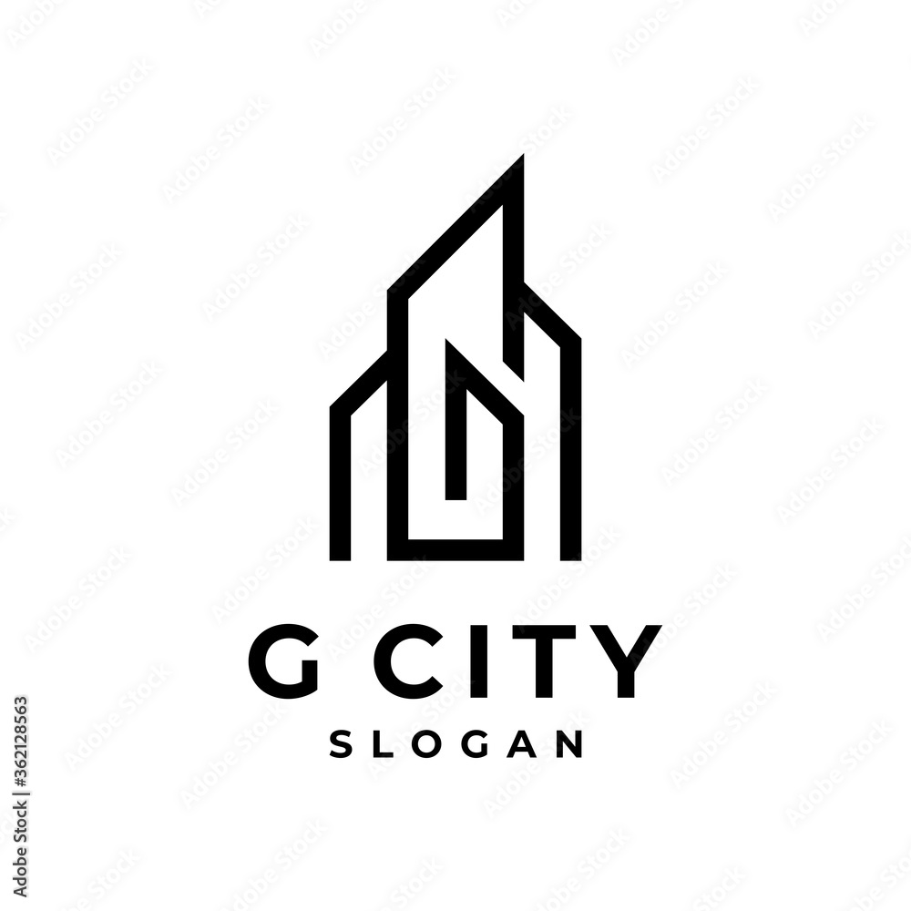 G building logo vector real estate modern simple combinations clean ...