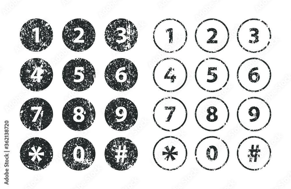 Phone Numbers Button Icon Set Safe Lock Pin Code Number Symbols Phone Numbers Button Icon Set Safe Lock Pin Code Number Symbols