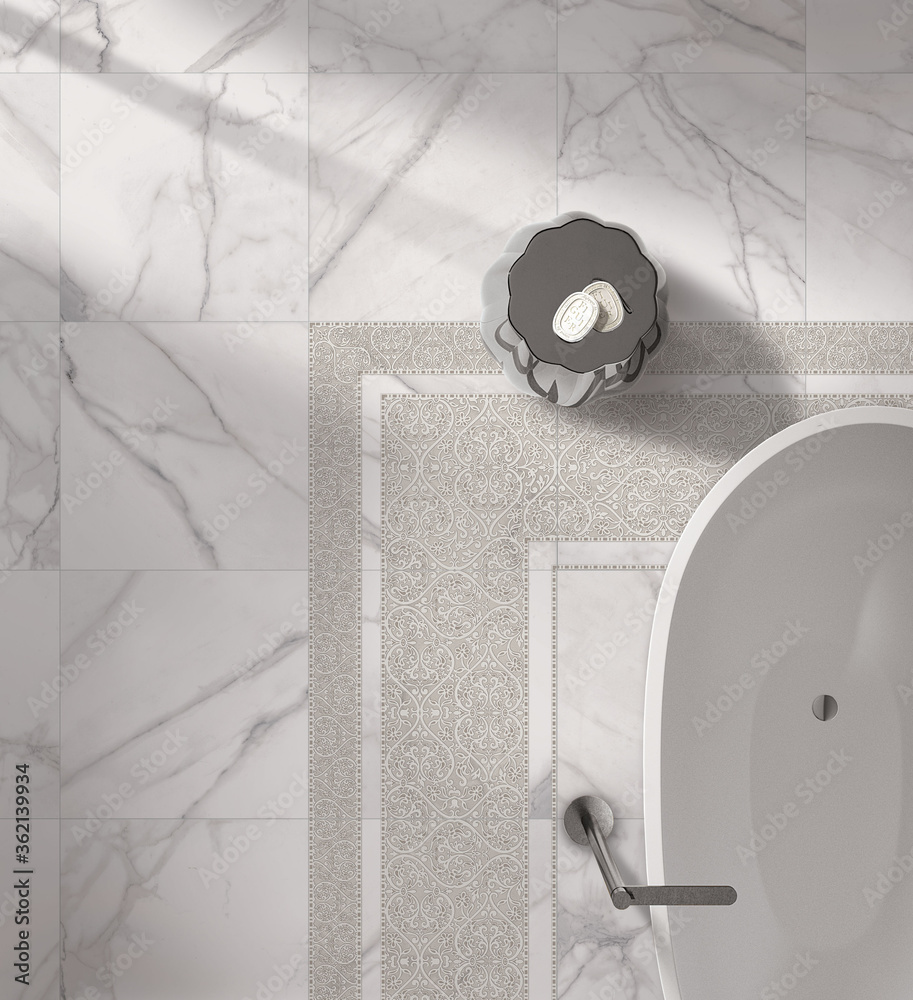 Modern interior design of bathroom with stone texture seamless, top ...