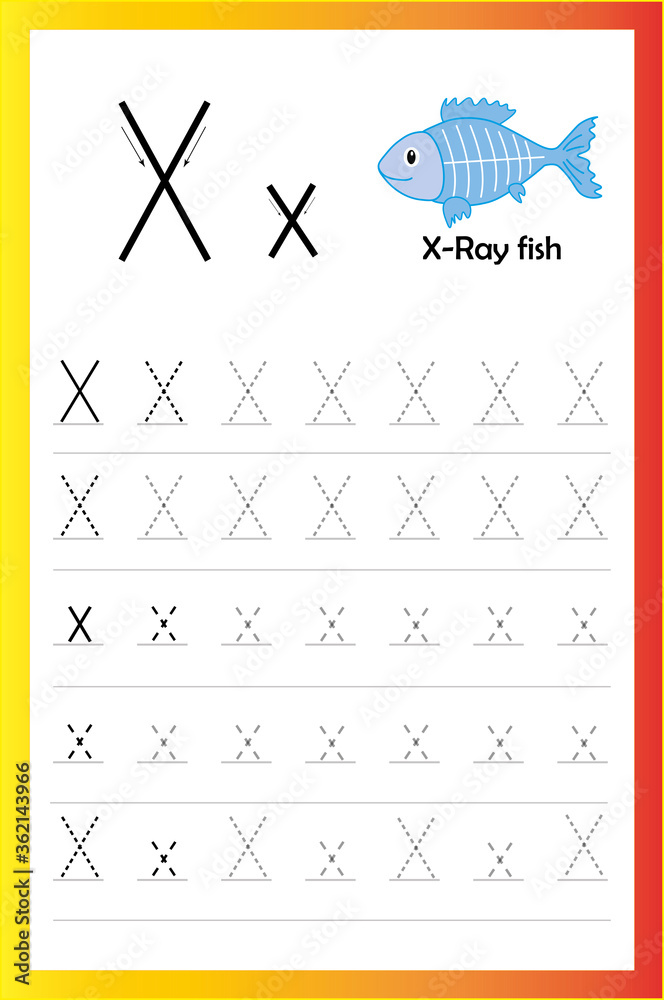 Alphabet A - Z. Writing practice. Tracing letter. Exercises for kids ...