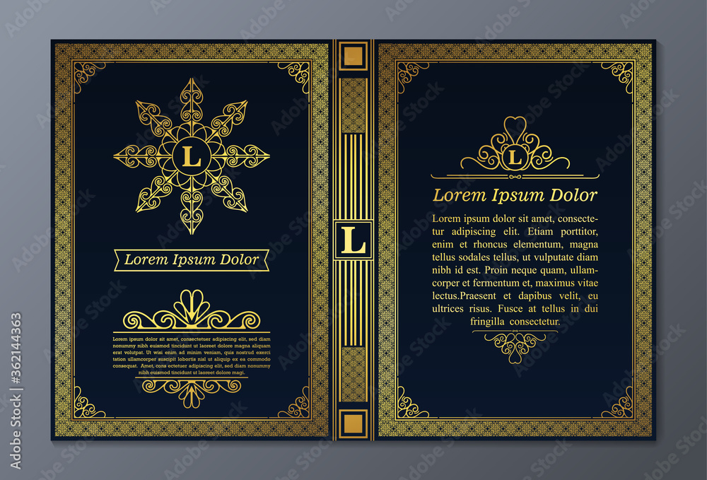 Vintage book layouts and design - covers and pages, classical rich ...