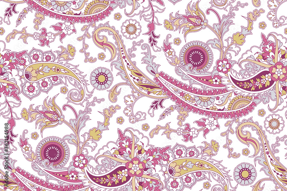 Seamless background with paisley Stock Vector | Adobe Stock