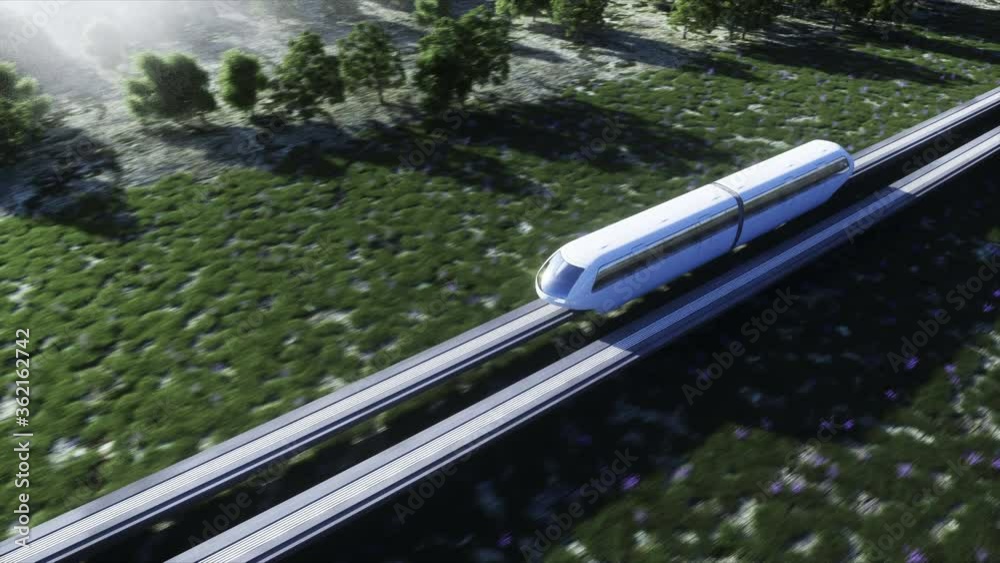 futuristic sci fi monorail train. Concept of future. Futuristic city ...