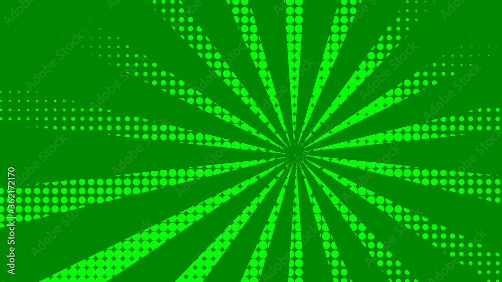 Bright green pop art retro background with halftone in comic style ...