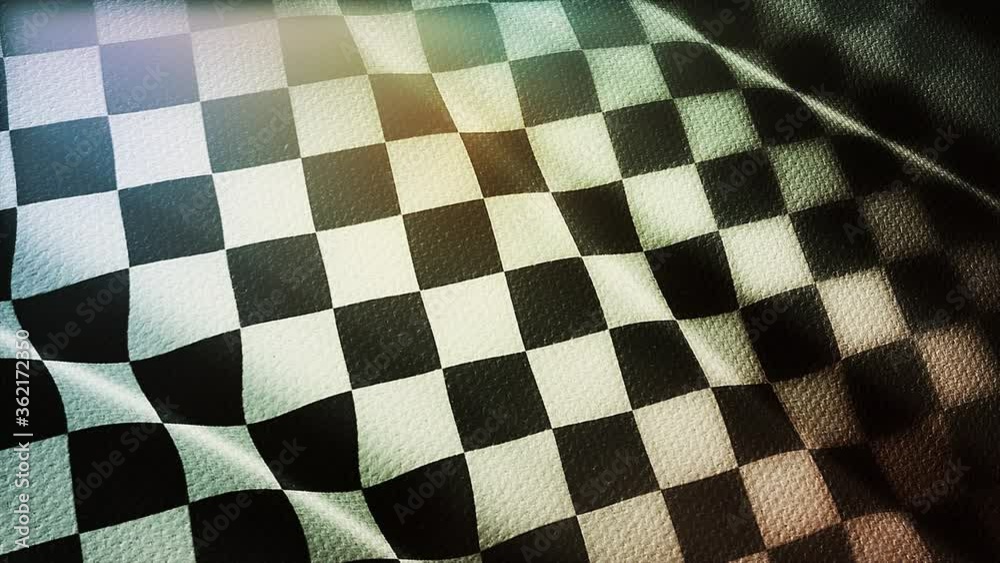 4k Checkered Race Flag Check Flag wavy silk fabric fluttering Racing ...