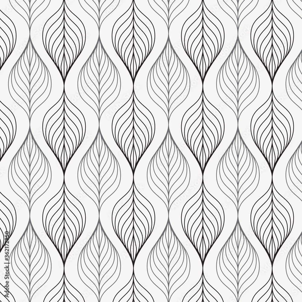linear vector pattern, repeating leaves on garland, linear of leaf or ...