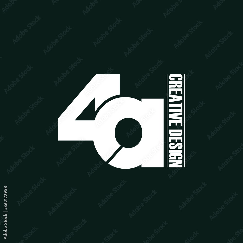 Letter 4a logo icon design vector. monogram logo vector illustration ...