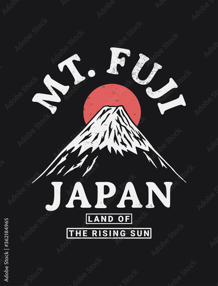 Mount Fuji vector illustration for t-shirt prints, posters and other ...