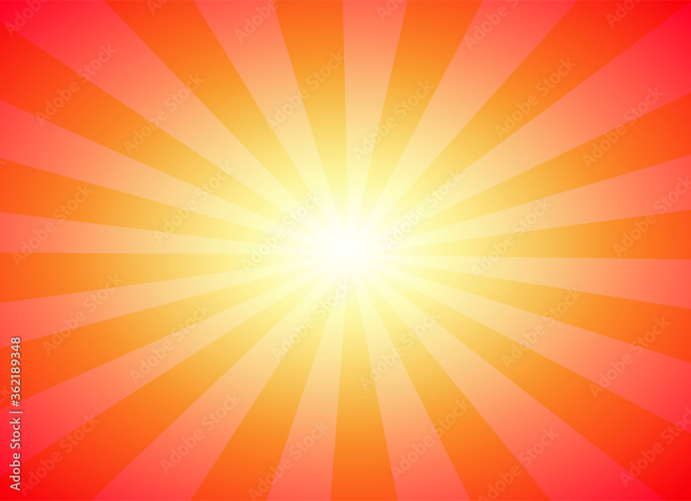 Sunburst with Sunset colors, Vector abstract background with copy space ...