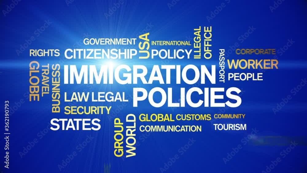 4k Immigration Policies Animated Tag Word Cloud;Text Design Animation ...