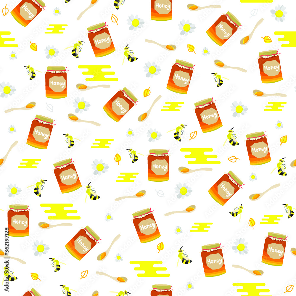Honey background. Wallpaper with bees and honey. Apiary background. Bee ...