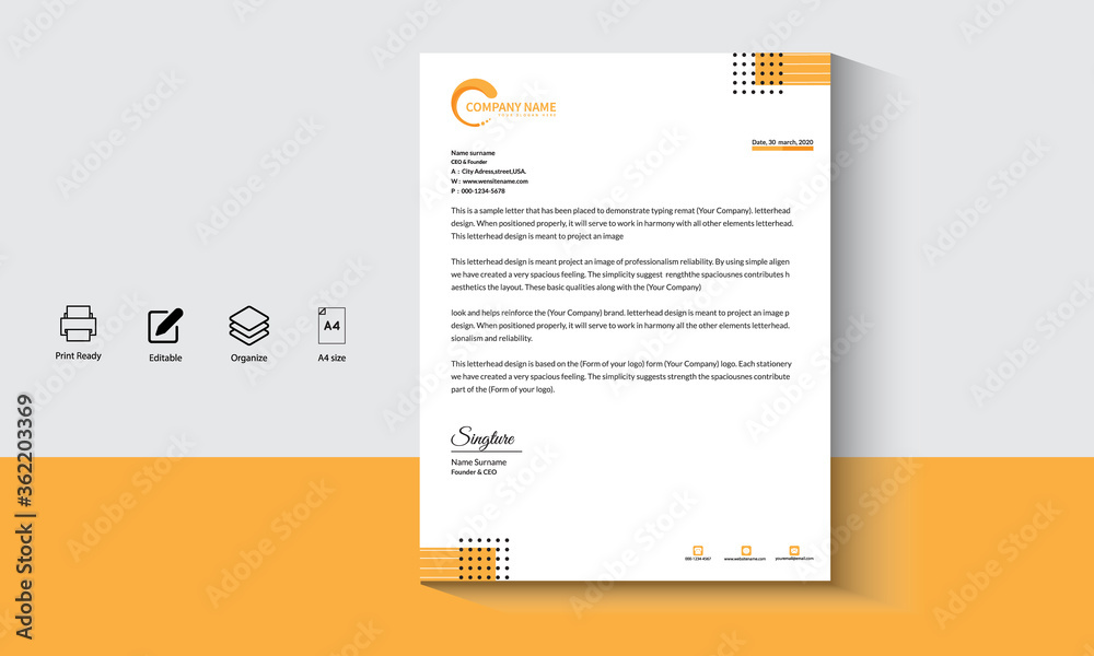 Office letterhead template design. Professional template Design For ...