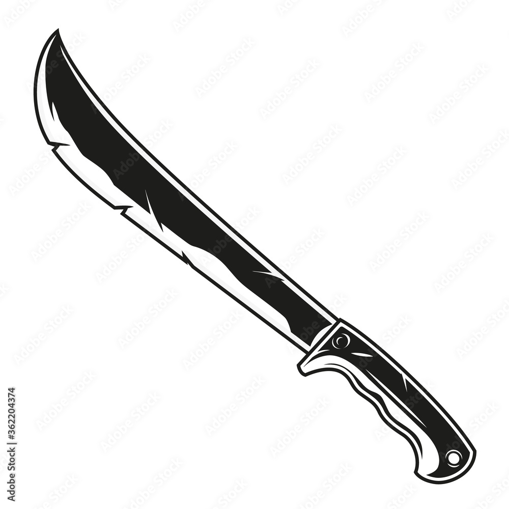 Sharp machete vintage template Stock Vector | Adobe Stock