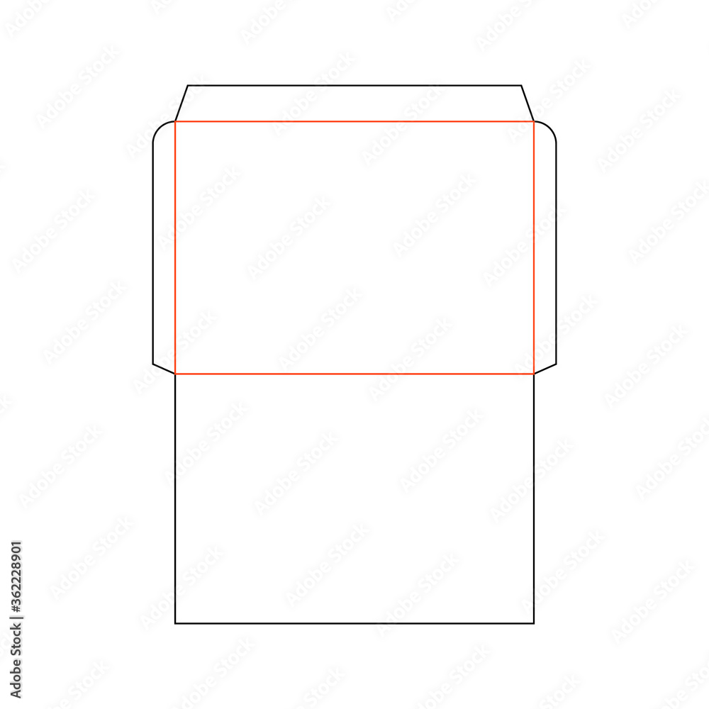 C4 envelope mockup a4 white template cut size Stock Vector | Adobe Stock