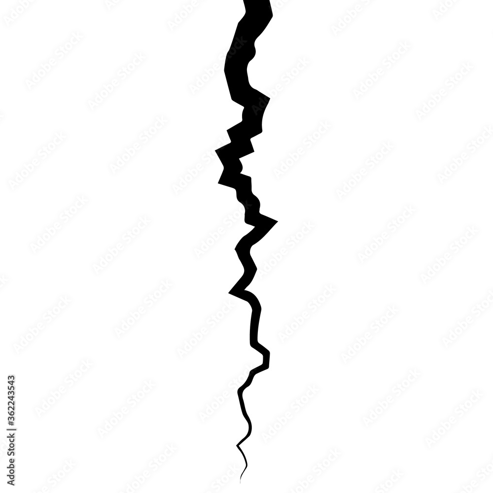 Surface cracked ground. Sketch crack texture. Split terrain after ...