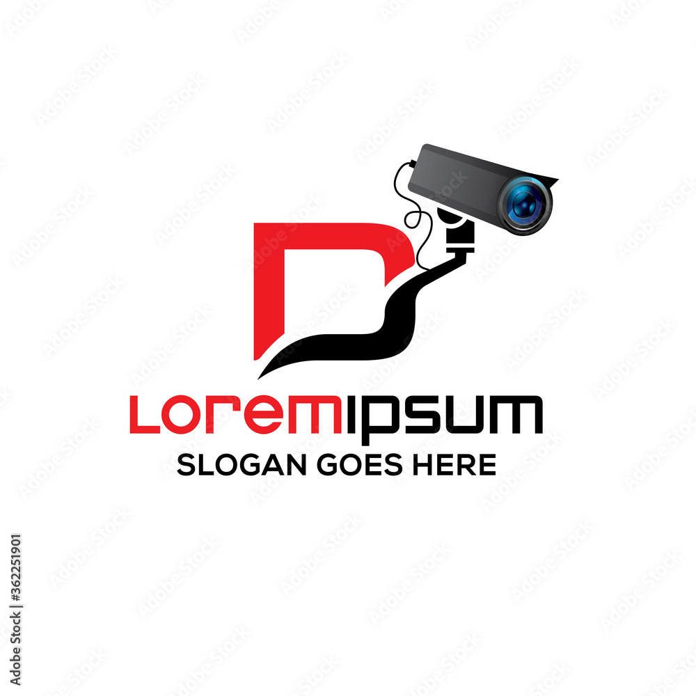 Creative A letter CCTV camera logo design template, Realistic CCTV logo ...