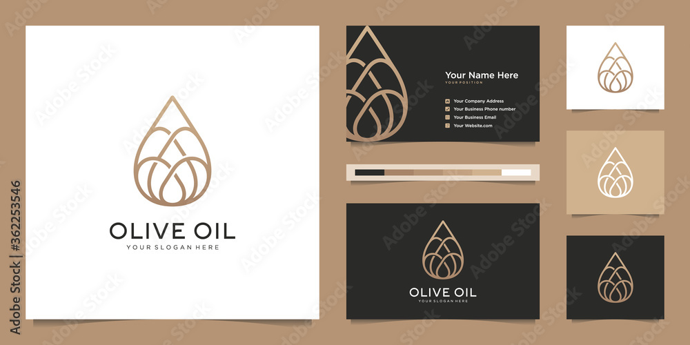 olive oil droplets line art, symbols for beauty salon, skincare ...
