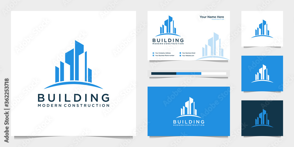 design logos and building construction business cards, inspiring city ...
