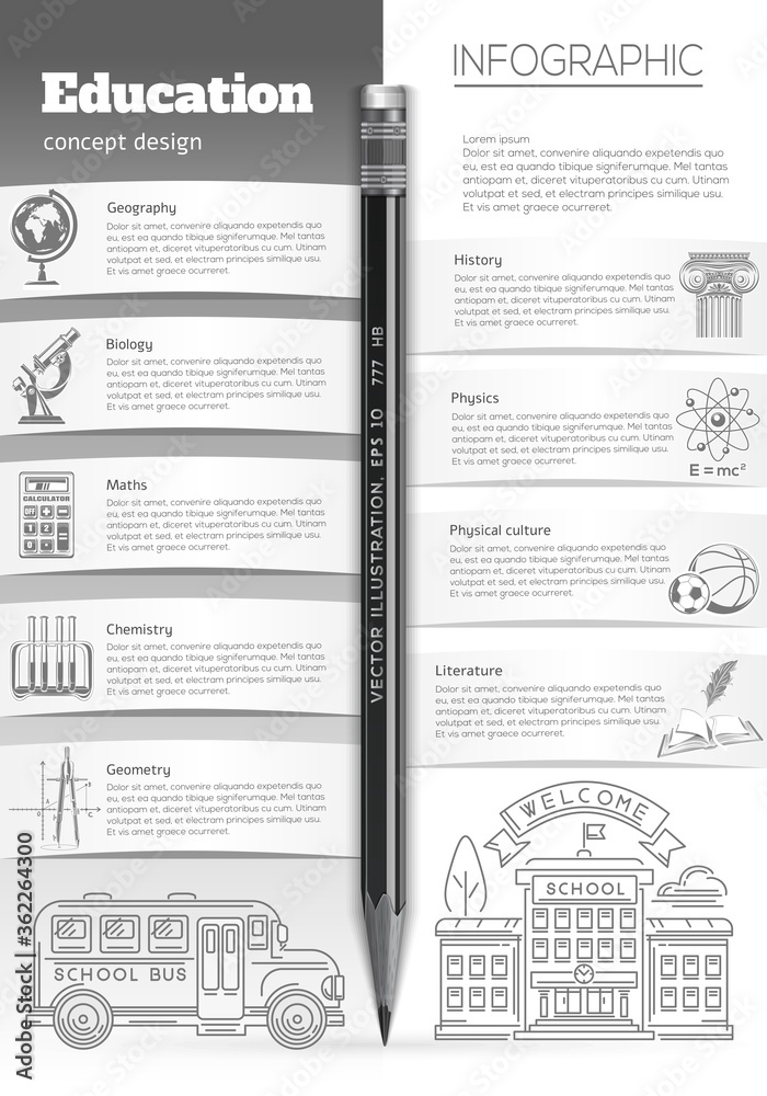 Education and learning. Collection of symbols icons depicting various ...