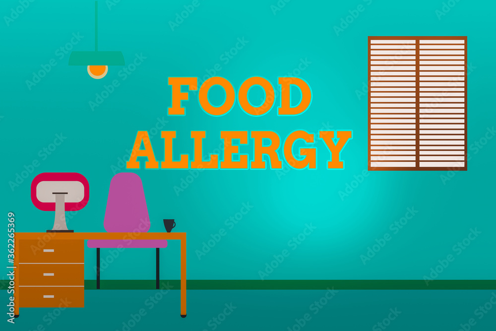 Conceptual hand writing showing Food Allergy. Concept meaning abnormal ...