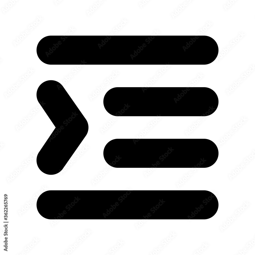 decrease paragraph icon - vector illustration . indent, text, format, typography, font, icons ...