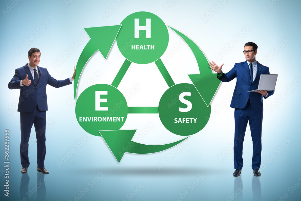 HSE concept for health safety environment with businessman Stock Photo ...