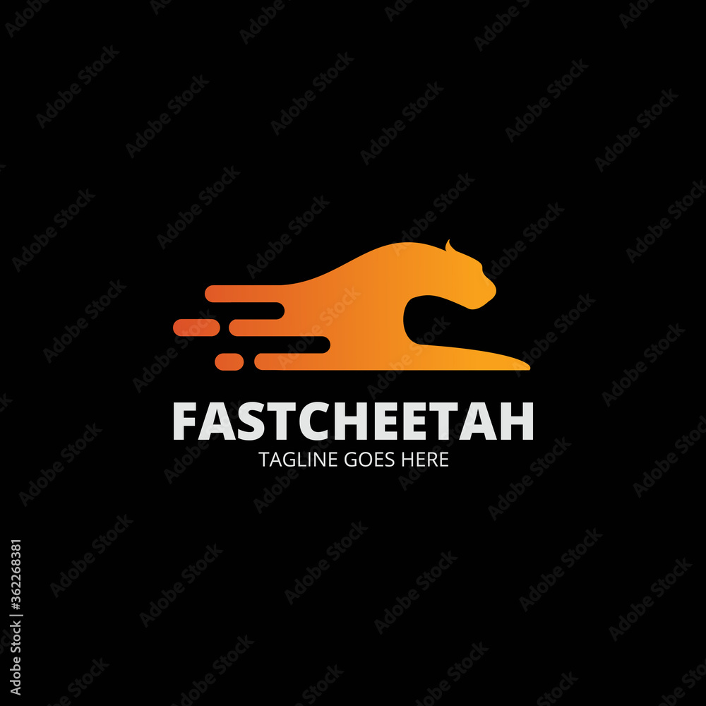 Elegant Fast cheetah logo template vektor. Creative symbol. Emblem ...