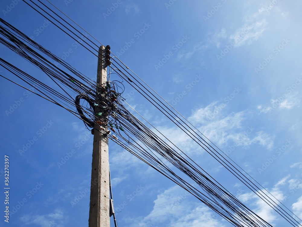 Low voltage cables and telephone lines, internet and telecommunication ...