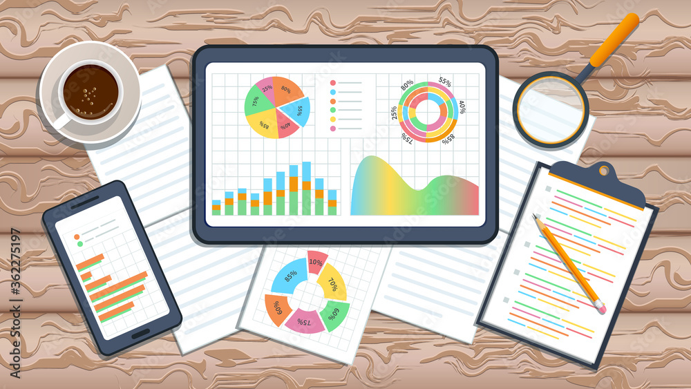 Risk management assessment financial business concept. Modern data ...