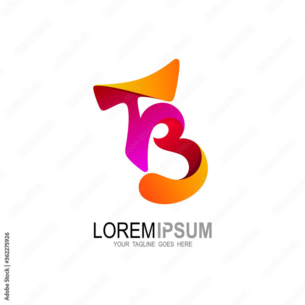 Letter T and B logo design template, 3d icons Stock Vector | Adobe Stock