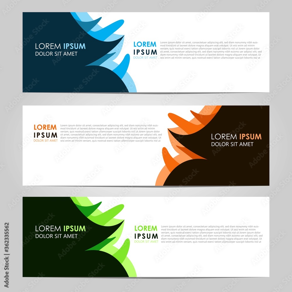 Business Vector abstract banner design template. Collection of web ...