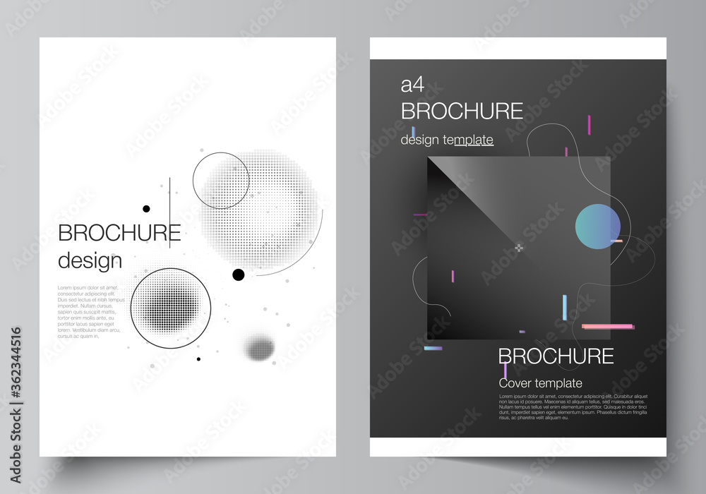 Vector layout of A4 format cover mockups design templates for brochure ...
