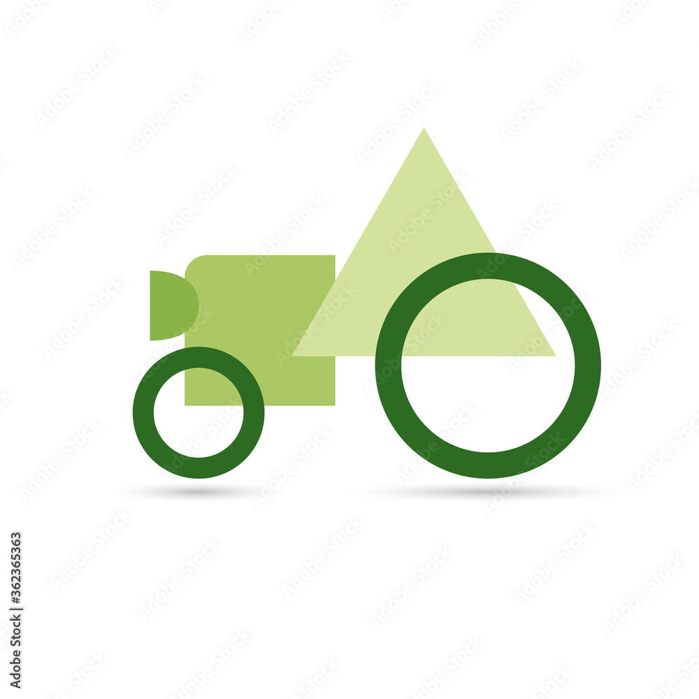 Simple flat emblem with shades of green. Isolated vector illustration ...