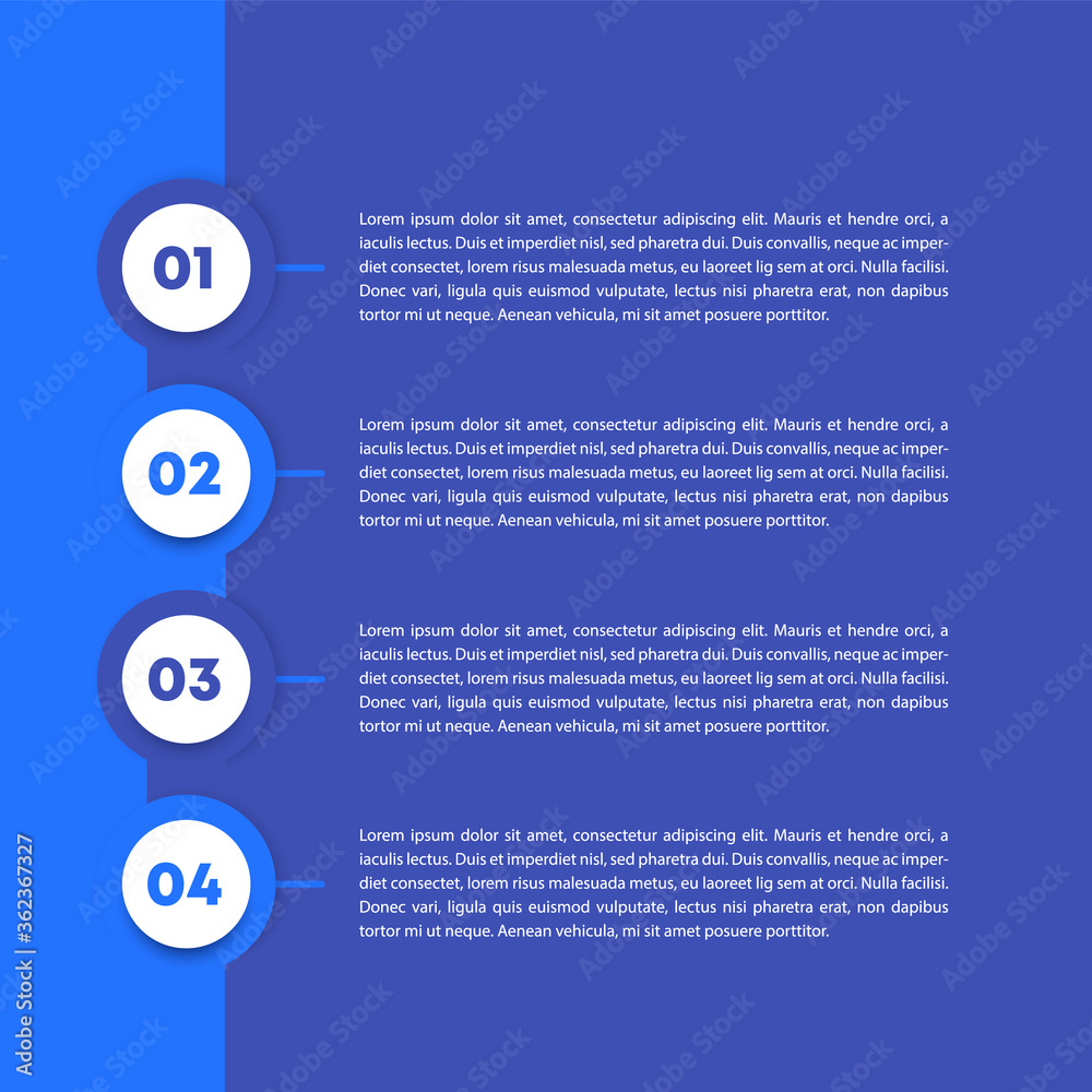 1, 2, 3, 4 steps, progress bar design, business infographics Stock ...