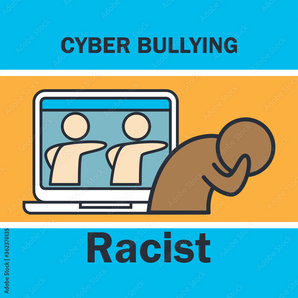 cyber bullying on internet for cyber bullying concept. vector ...