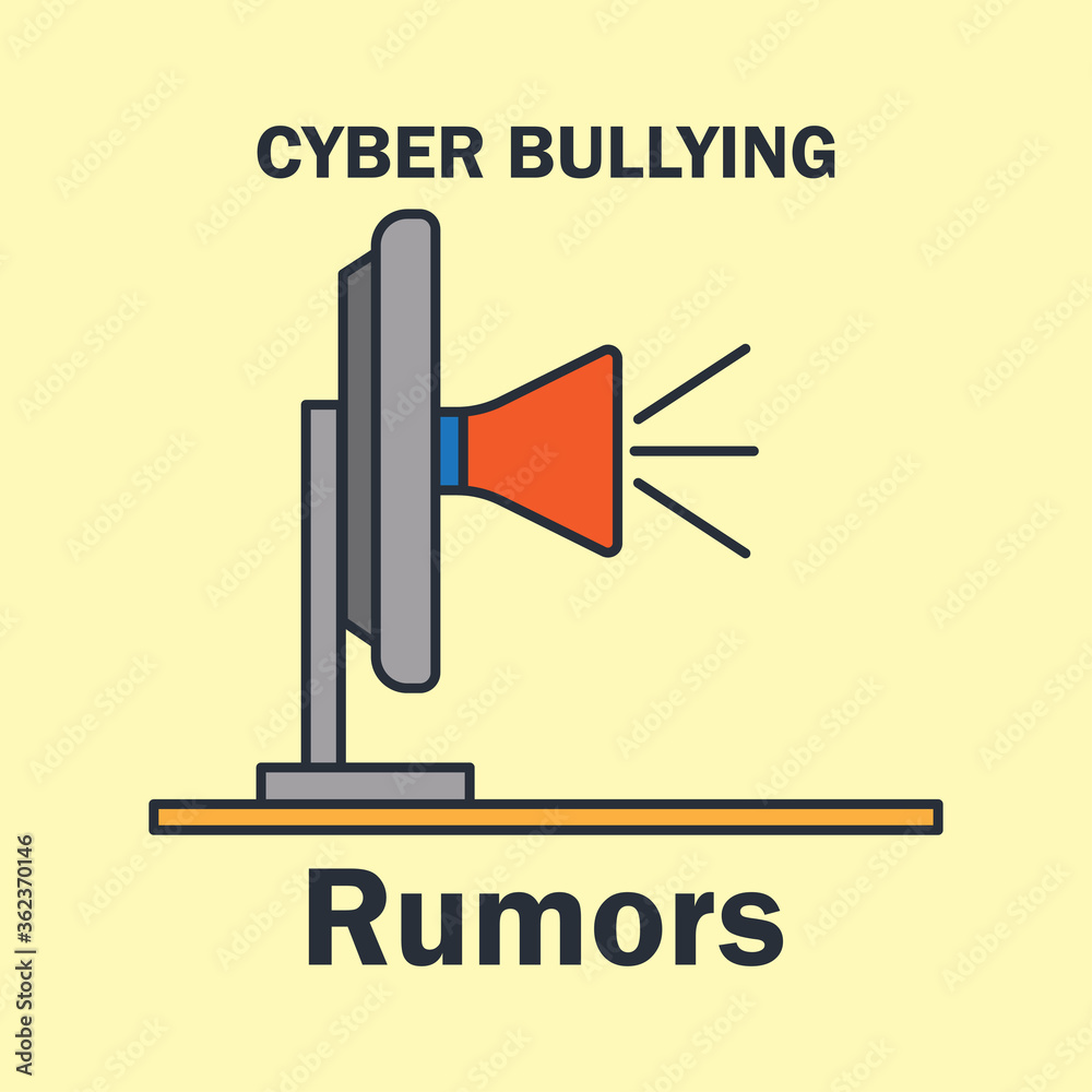 cyber bullying on internet for cyber bullying concept. vector ...