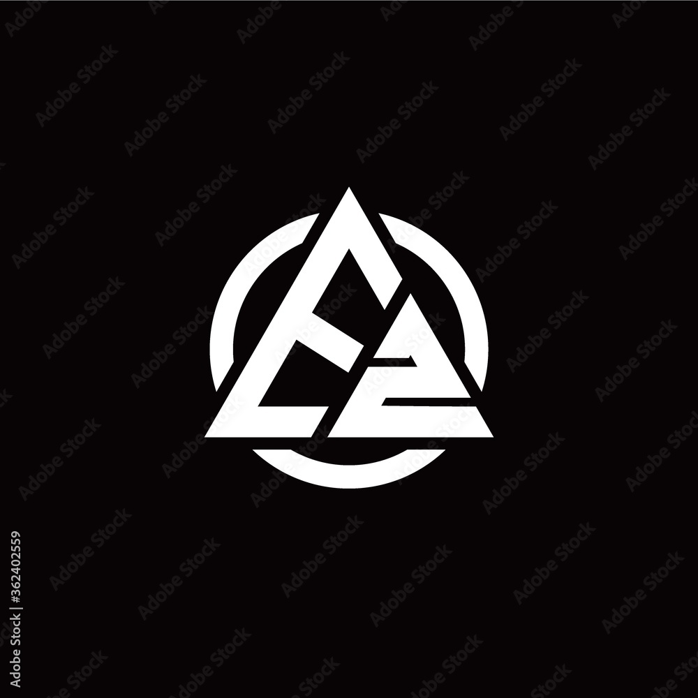 E Z initial triangle logo with circle elements Stock Vector | Adobe Stock