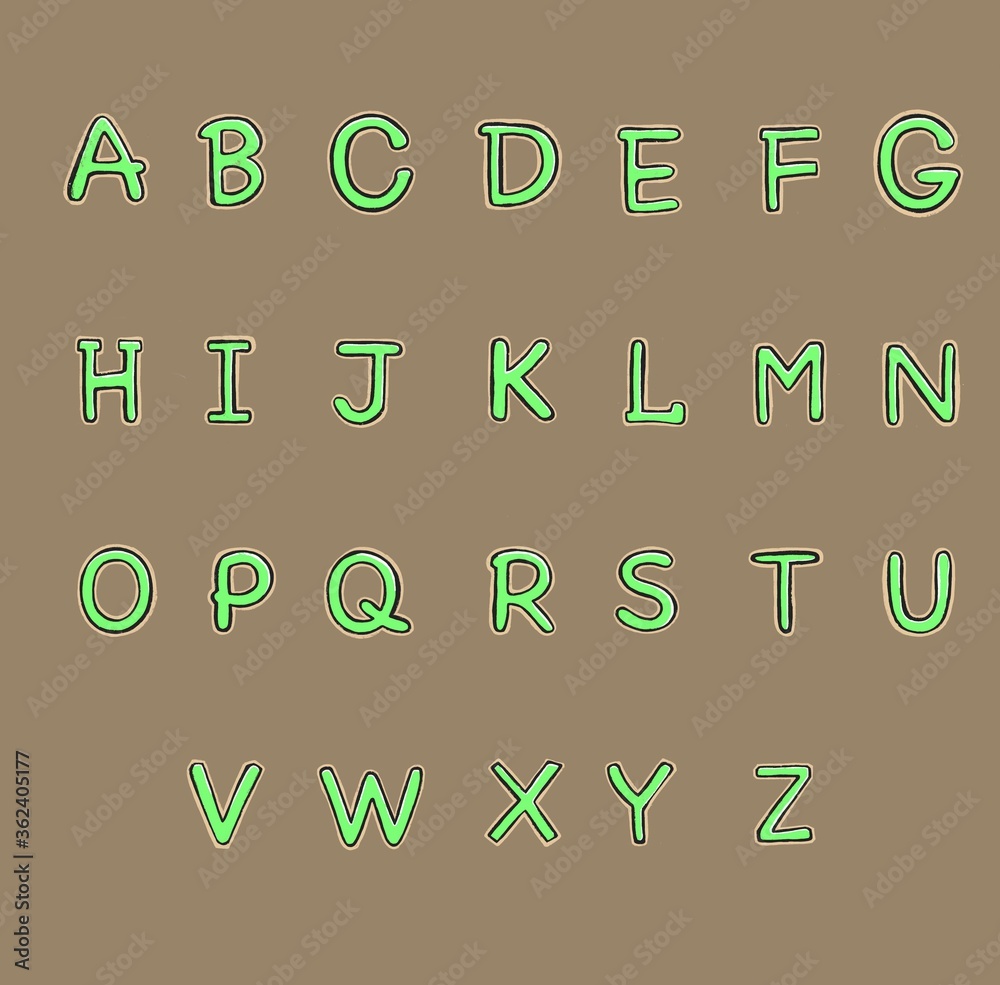 latin alphabet, children's alphabet, alphabet, letters . Vector ...